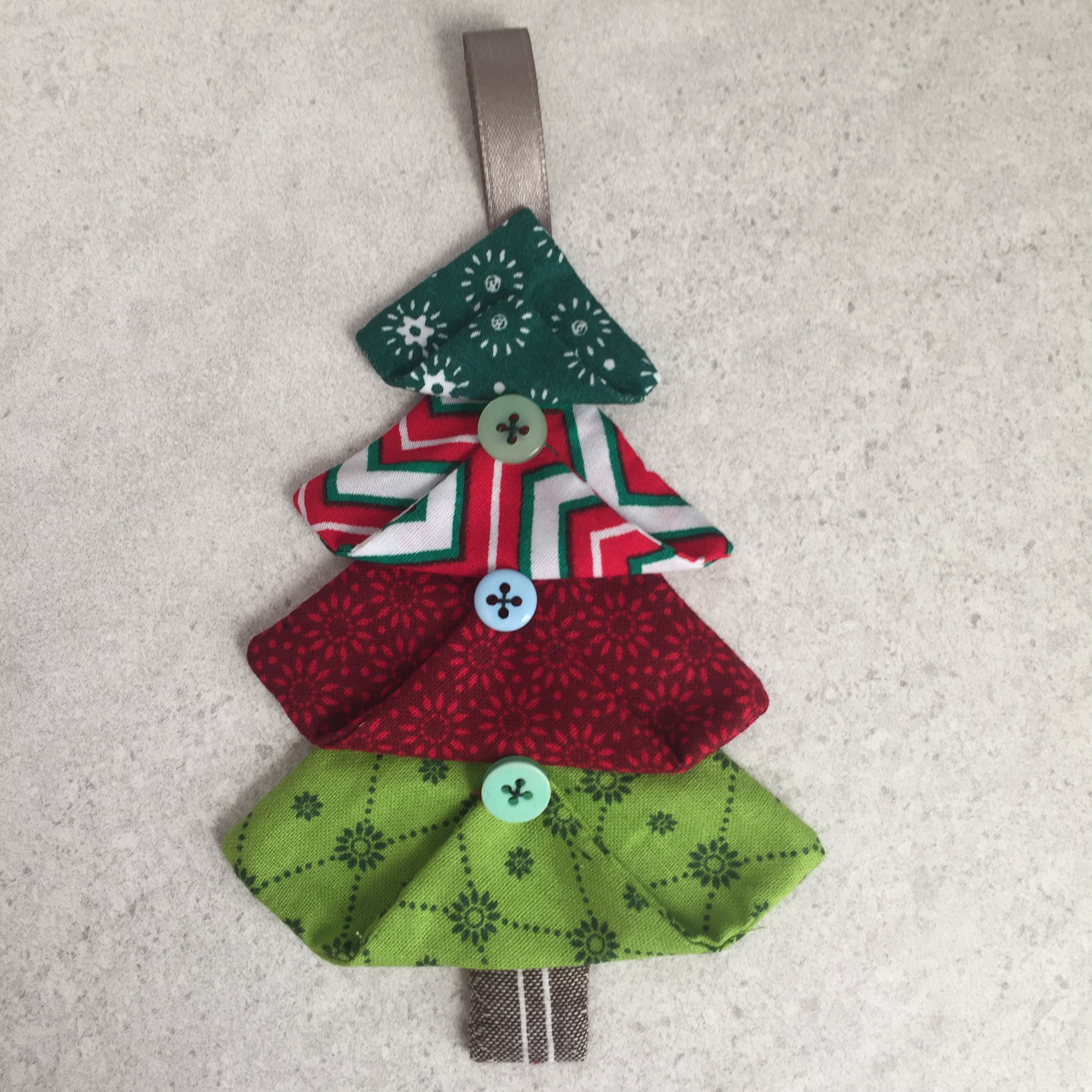Sewing Tutorial: Folded Fabric Christmas Tree Decorations – Take Two ...