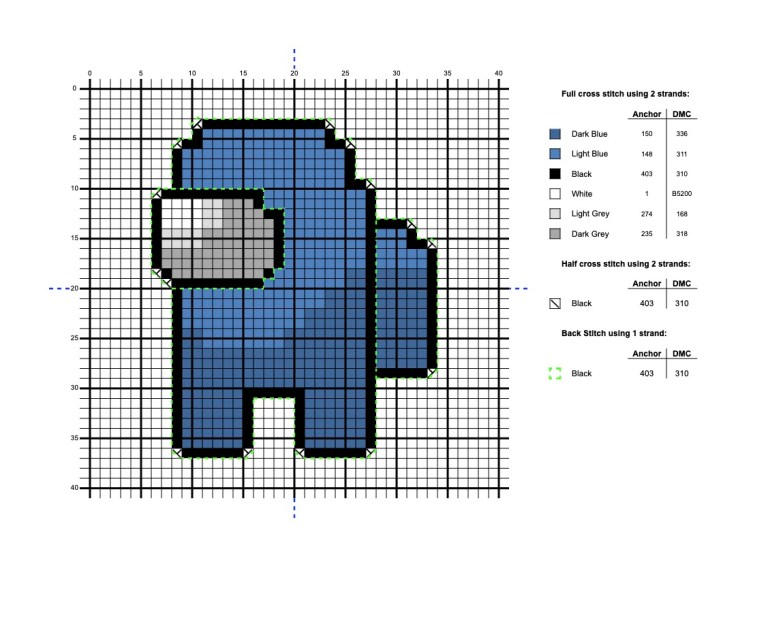 Among Us Crew Mate Cross Stitch Series: Part 1 Crew Mate Cross Stitch ...